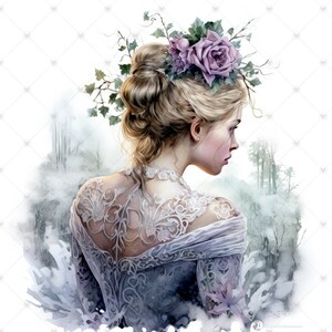 Back View of a Beautiful Princess Clipart Bundle- 10 High Quality ...