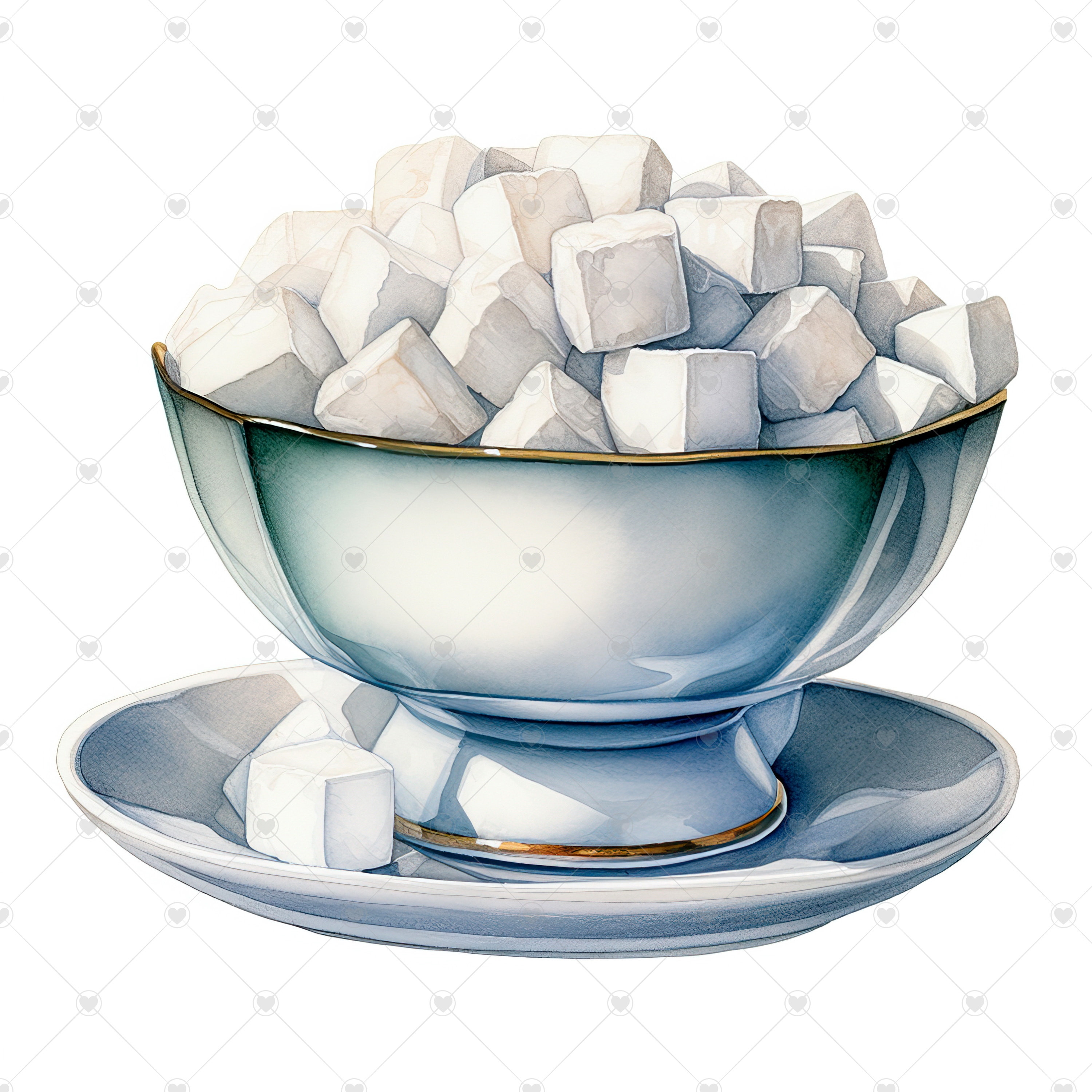 Vintage Sugar Cube Bowl Clipart Bundle 10 High Quality - Etsy