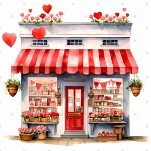 Cute Romantic Valentine's Day Shop Clipart Bundle- 10 High Quality ...