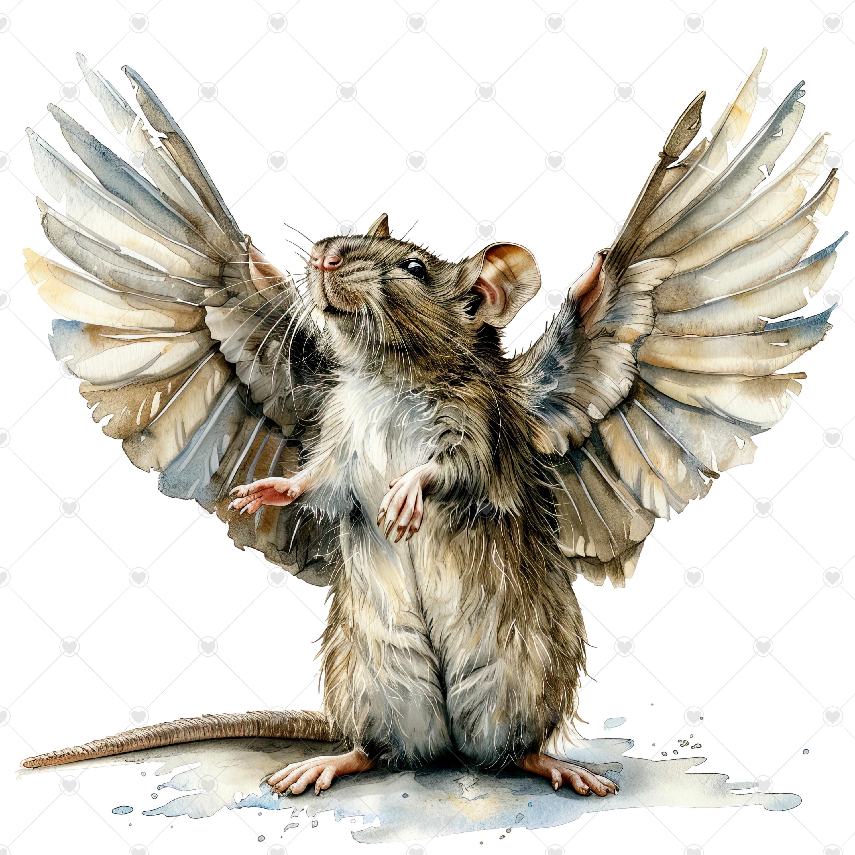 Rat With Angel Wings Png Clipart Bundle Digital Download Etsy Uk