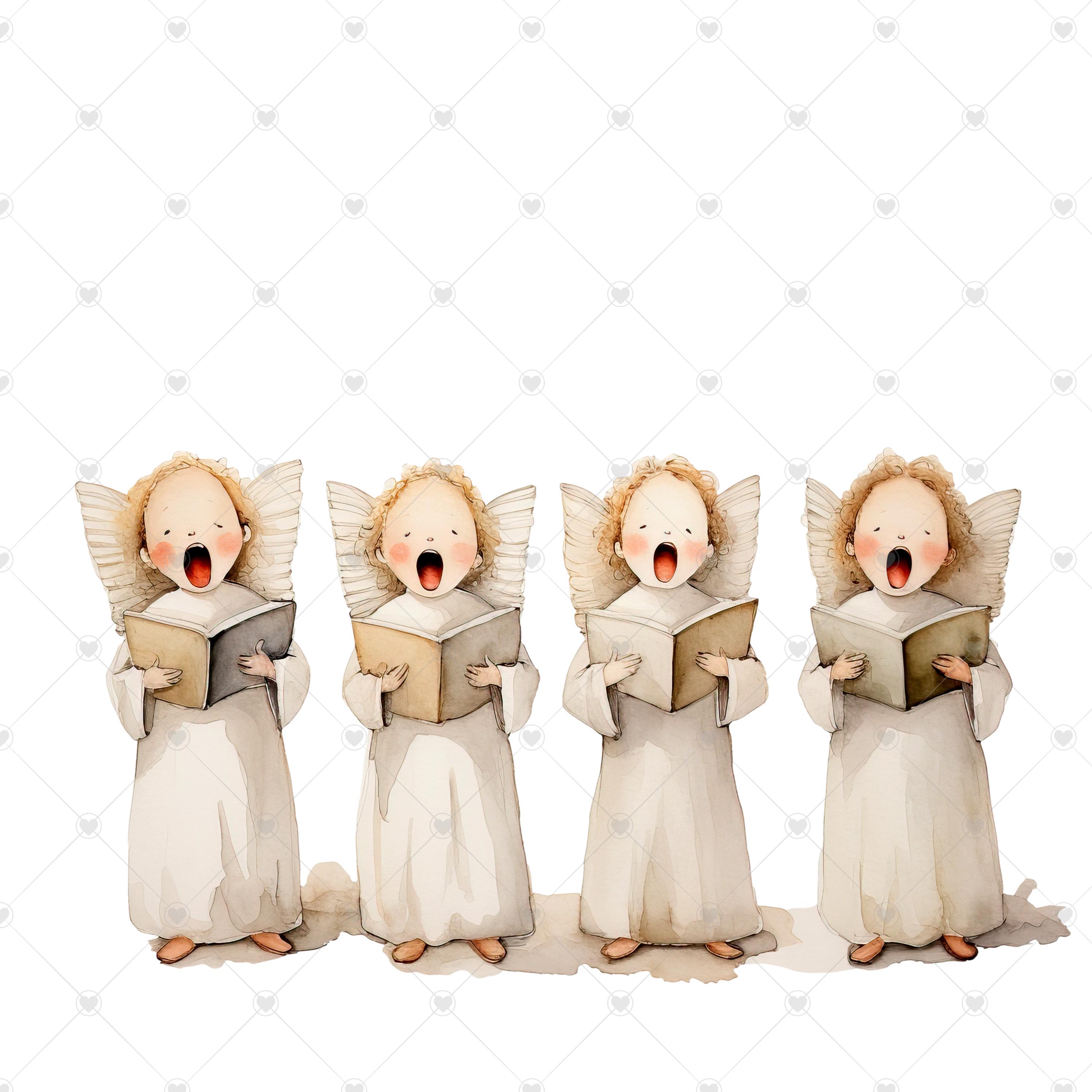 Adorable Little Angels Singing Christmas Carols PNG Clipart Bundle ...