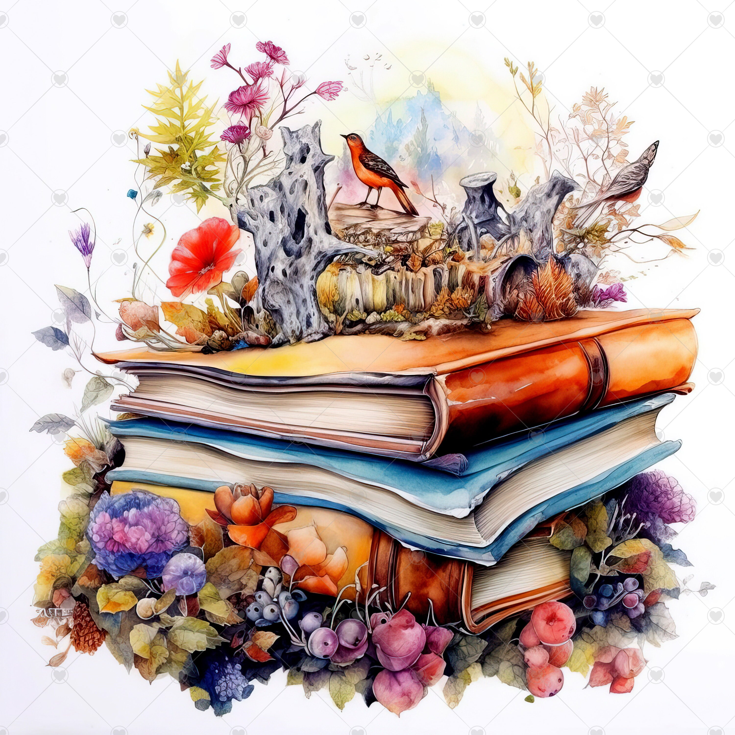 Magical Books of Nature Clipart Bundle 10 High Quality - Etsy