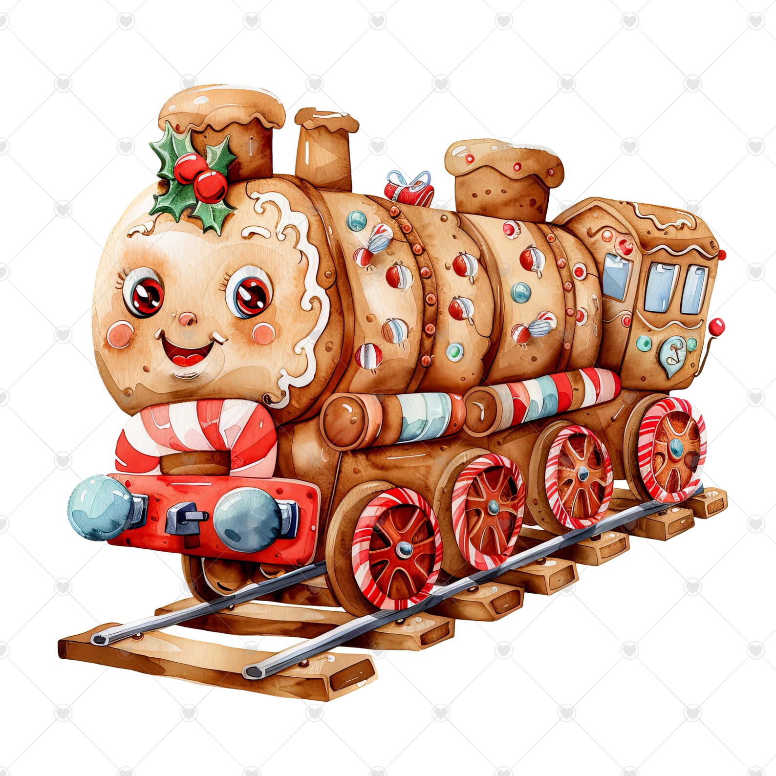 Smiling Gingerbread Train PNG Clipart Bundle- Digital Download - Etsy