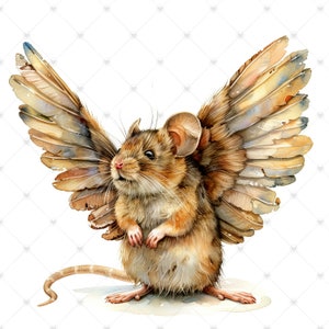 Little Mouse With Angel Wings Clipart Bundle- 10 High Quality ...