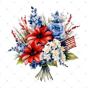 Independence Day Flower Bouquet Clipart Bundle- 10 High Quality ...