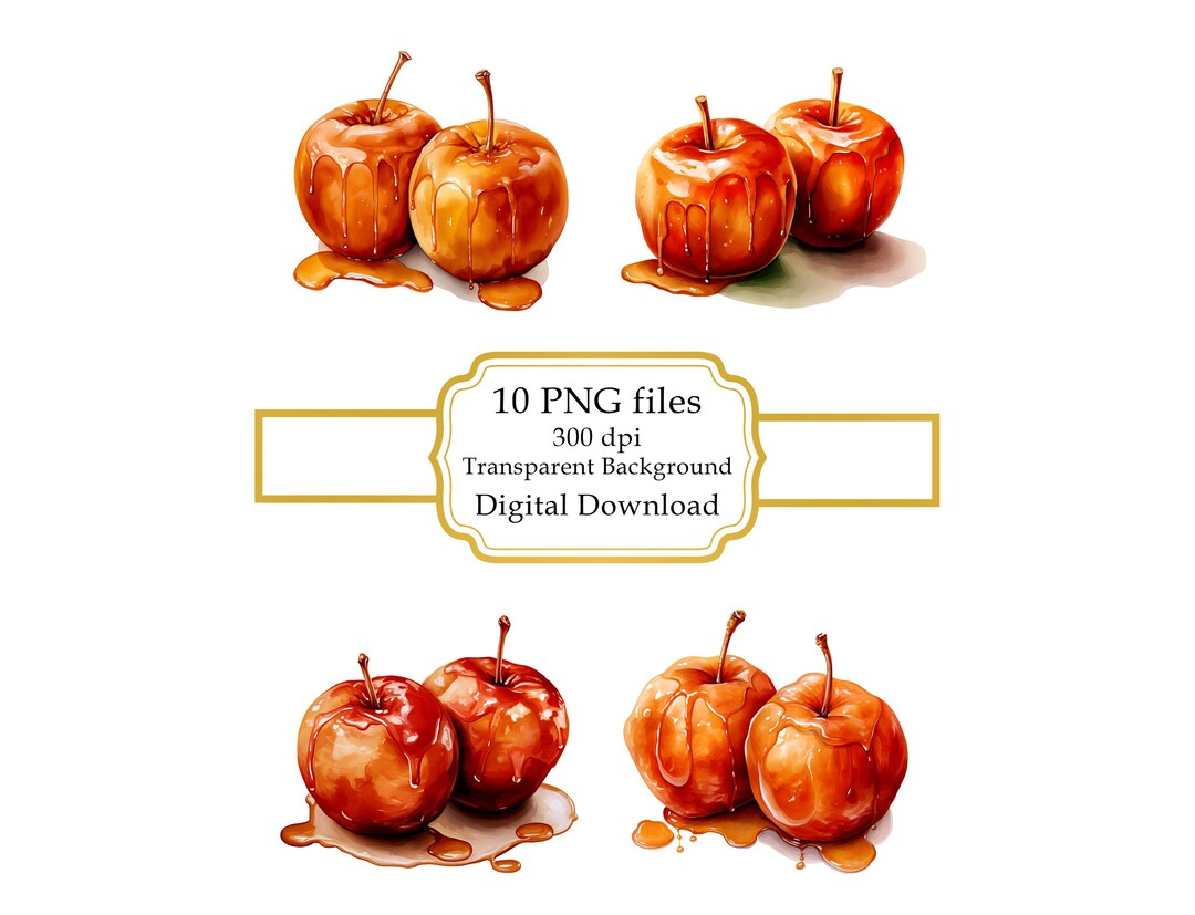 Caramel Apples PNG Clipart Bundle- Digital Download - Etsy Canada