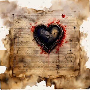 Vintage Love Letter With Ink Stains Clipart Bundle- 10 High Quality ...