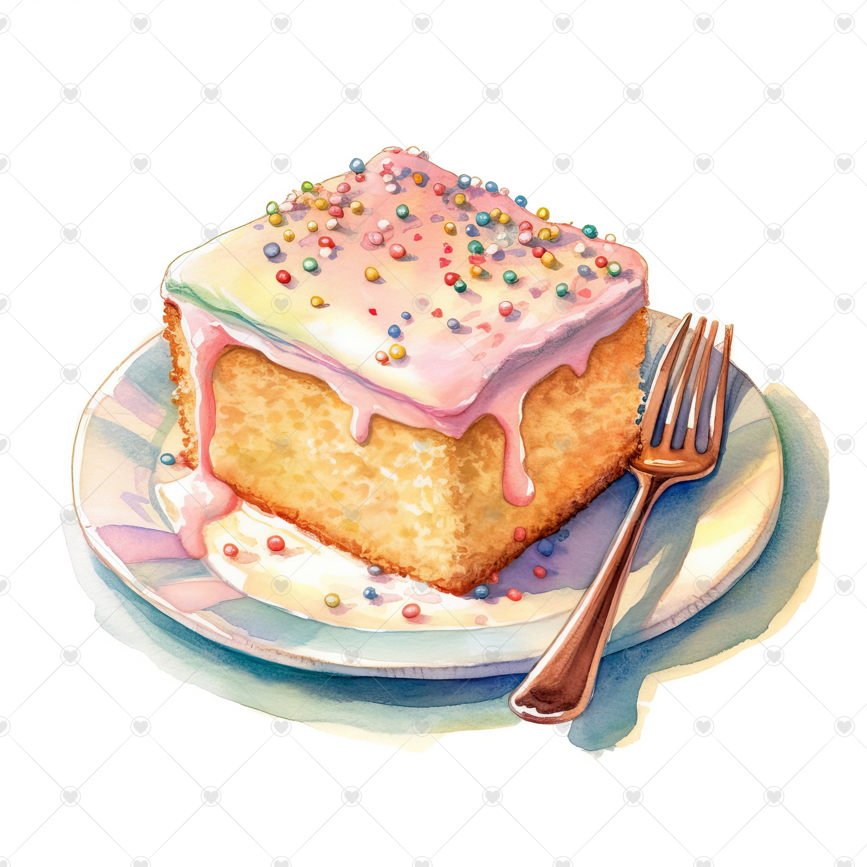 Sprinkle Tray Bake Cake Clipart Bundle 10 High Quality - Etsy