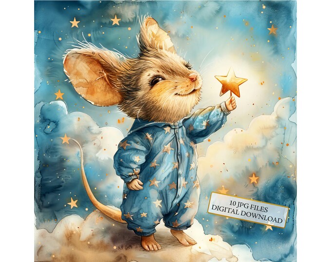 Fairytale Mice Watercolor Clipart Fairytale Clipart PNG Fantasy Mice ...