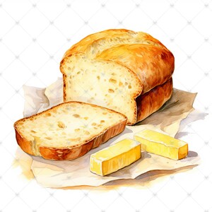 Bread and Cheese Clipart Bundle- 10 High Quality Watercolor Jpgs ...