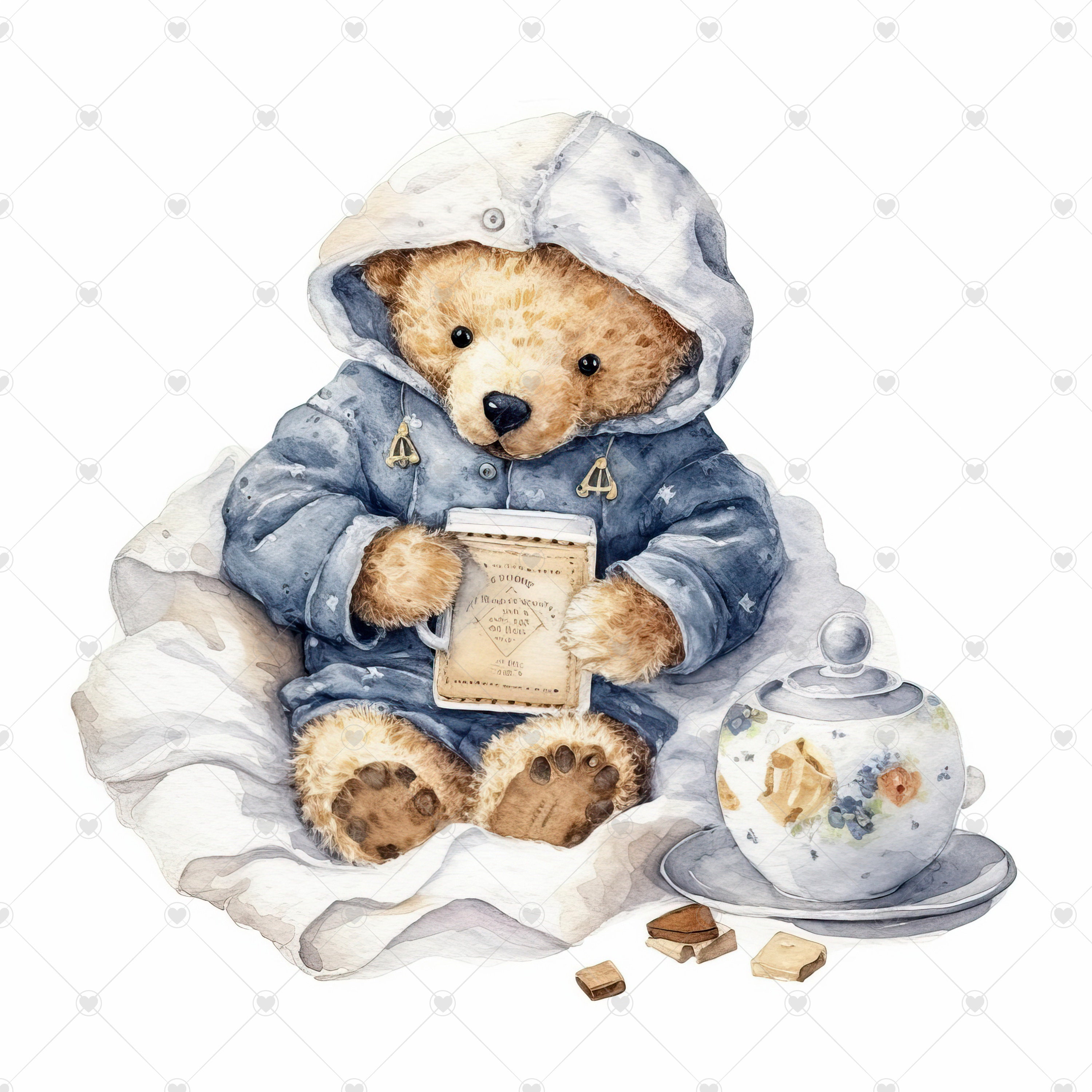 Vintage Teddy Bear Bedtime Clipart Bundle 10 High Quality - Etsy