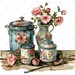 Floral Vintage Farmhouse Kitchen Cookware Clipart Bundle 10 High ...