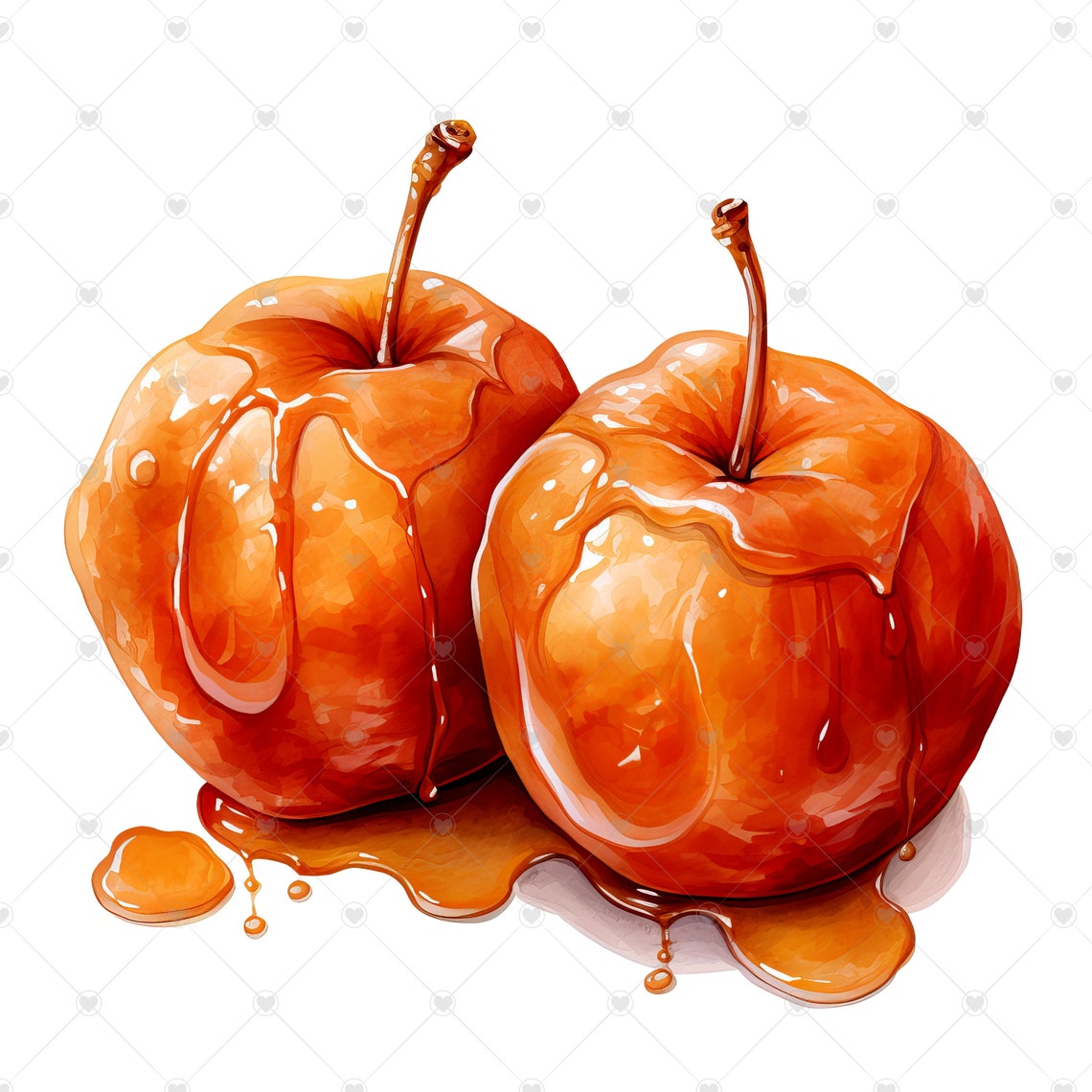 Caramel Apples Clipart Bundle 10 High Quality Watercolor - Etsy