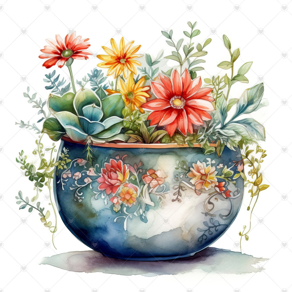 Spring Flowers in Pot Clipart Bundle 10 High Quality - Etsy
