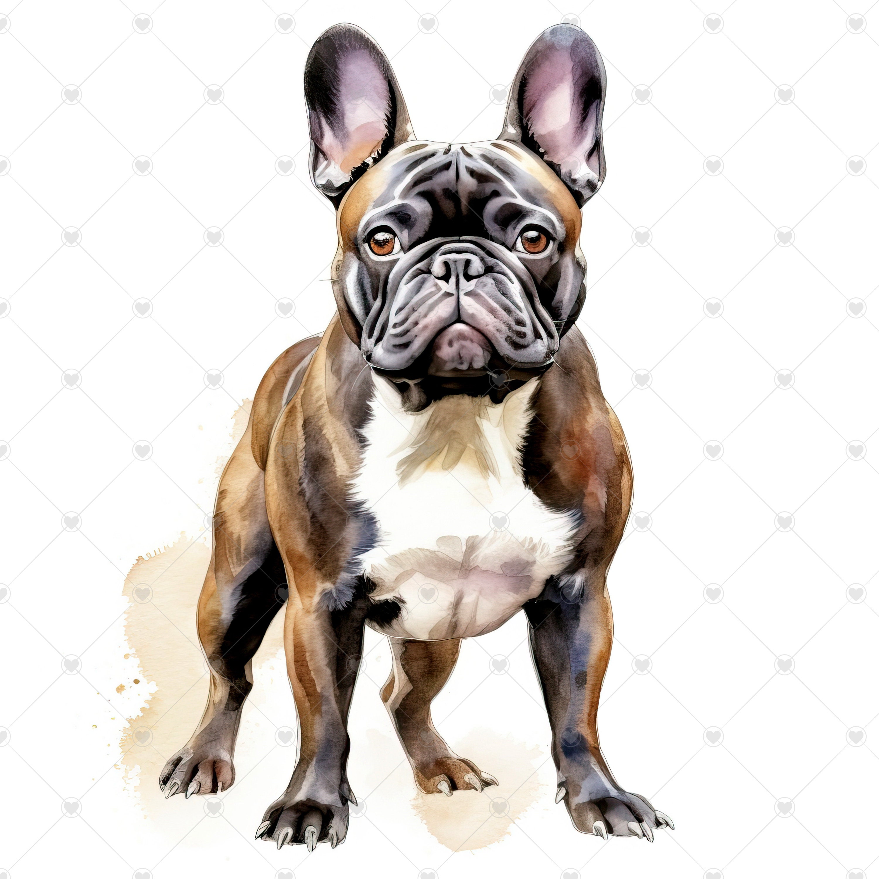 French Bulldog Clipart Bundle 10 High Quality Watercolor - Etsy