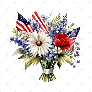 Independence Day Flower Bouquet Clipart Bundle- 10 High Quality ...