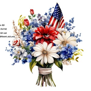 Independence Day Flower Bouquet Clipart Bundle- 10 High Quality ...