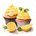 Lemon Cupcake Clipart Bundle 10 High Quality Watercolor Jpgs Dessert ...