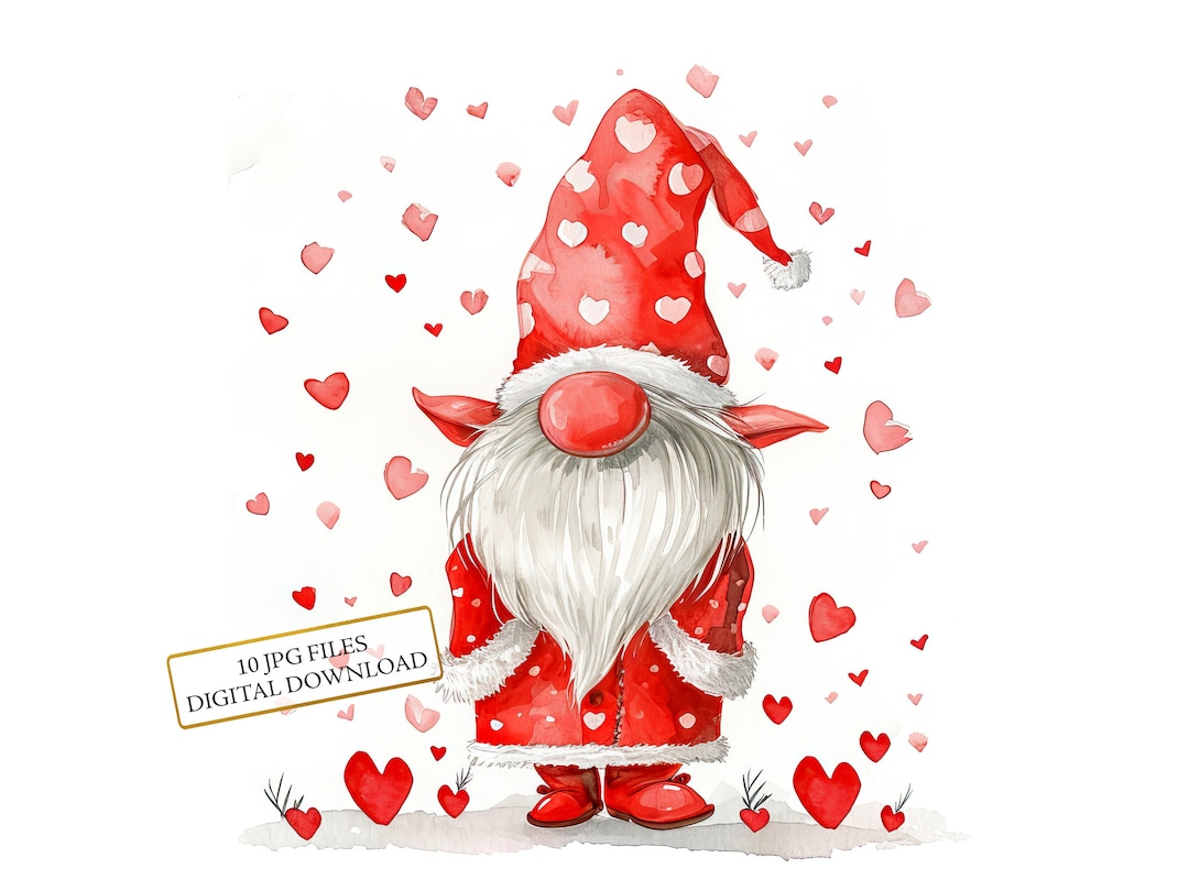 Adorable Valentine's Day Gnome Clipart Bundle- 10 High Quality ...