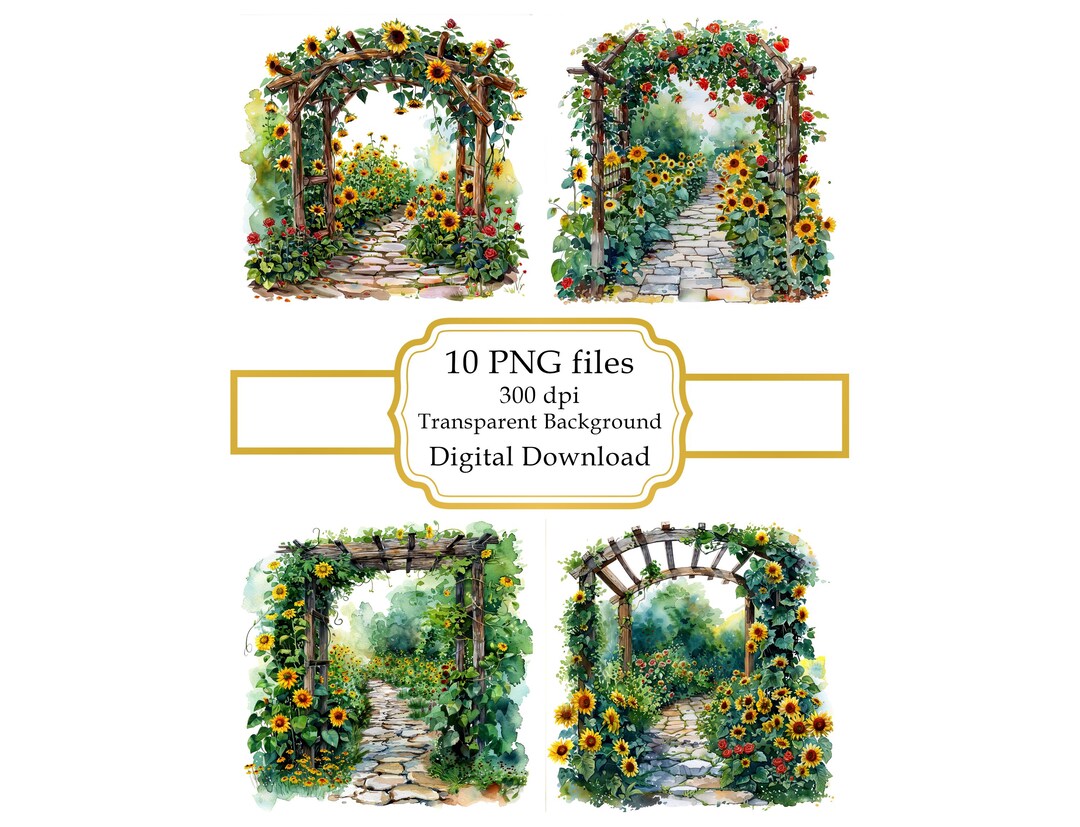 Vibrant Sunflower Garden PNG Clipart Bundle- Digital Download - Etsy