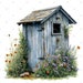 Rustic Outhouse With Flowers Clipart Bundle 10 High Quality Watercolor ...