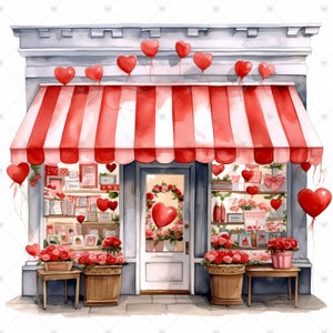 Cute Romantic Valentine's Day Shop Clipart Bundle- 10 High Quality ...