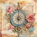 Shabby Chic Floral Compass With Map Clipart Bundle 10 High Quality ...
