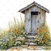 Rustic Outhouse With Flowers Clipart Bundle 10 High Quality Watercolor ...