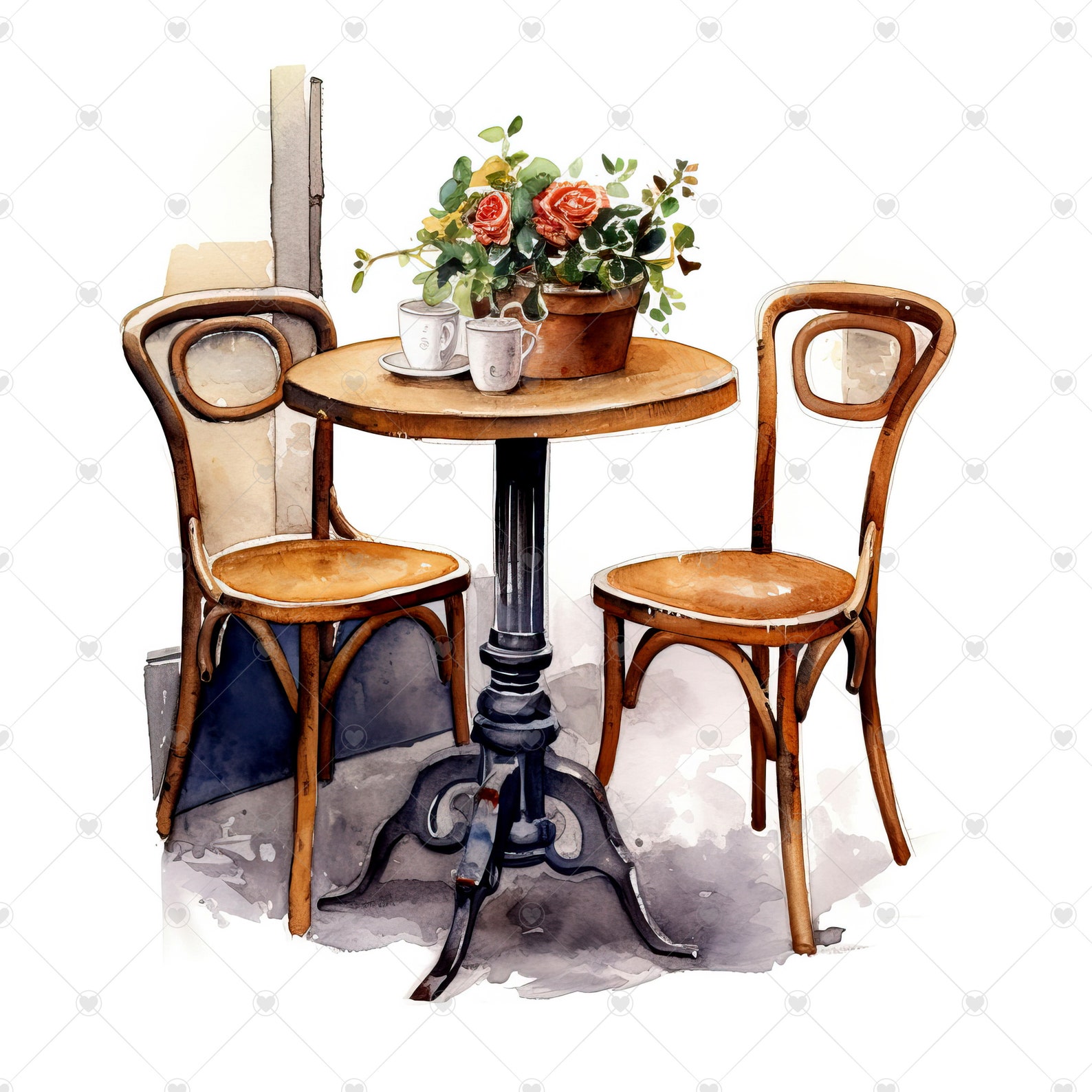 Table at a Cafe Clipart Bundle 10 High Quality Watercolor - Etsy