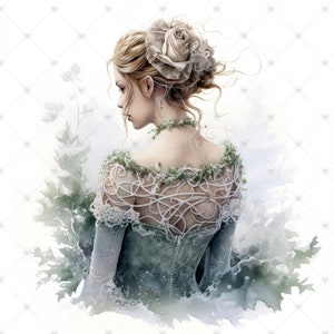 Back View of a Beautiful Princess Clipart Bundle- 10 High Quality ...