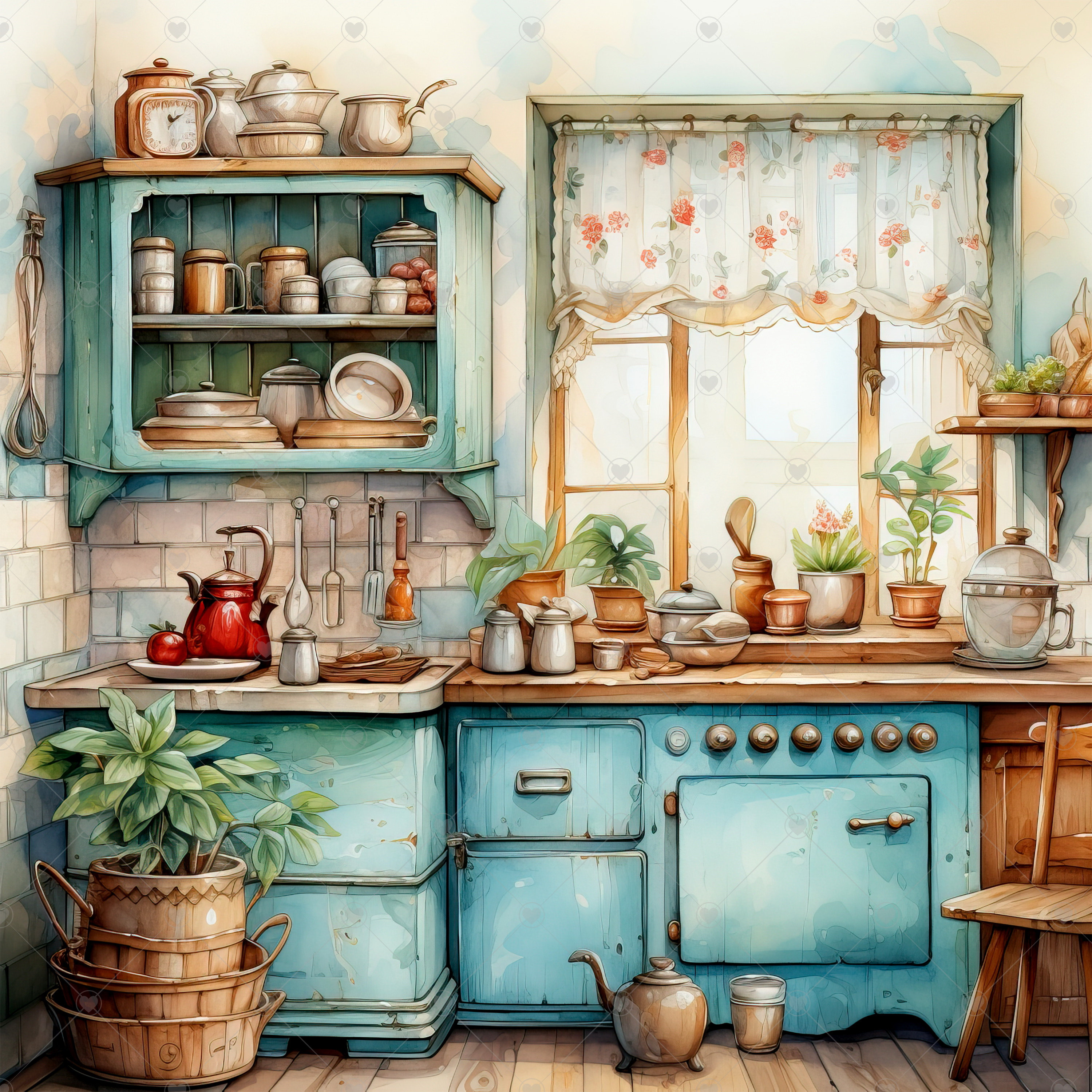 Vintage Clip Art Kitchen