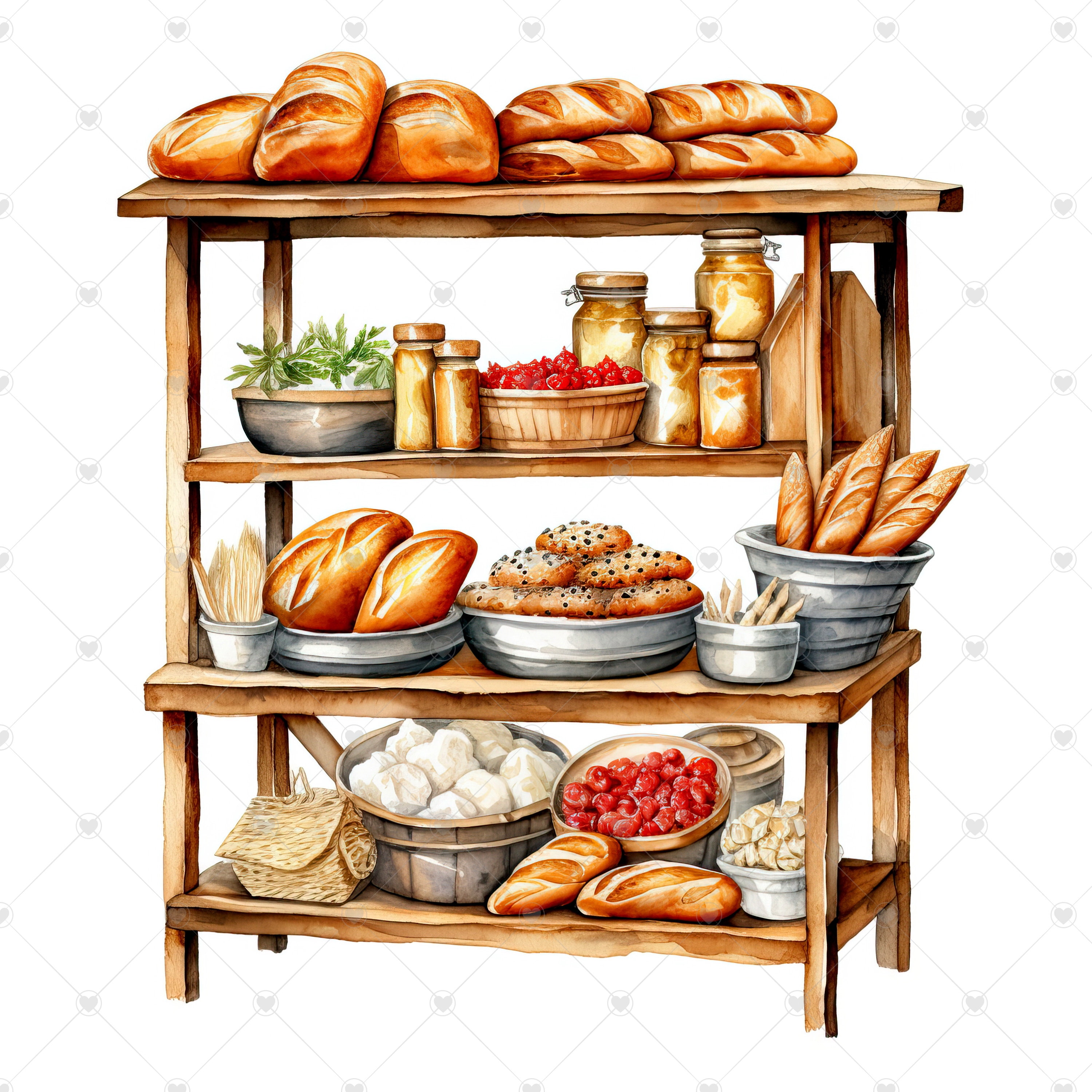 Bread Stand in a Bakery Clipart Bundle 10 High Quality - Etsy