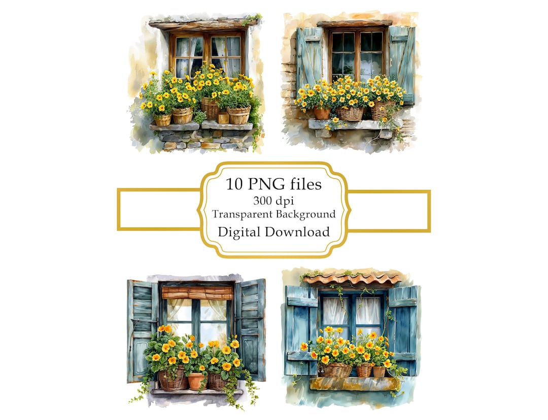 Janela de casa de campo com prímula em vaso PNG Clipart - Download ...