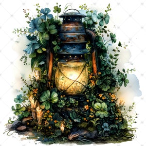 Magical Forest Lanterns Clipart Bundle- 10 High Quality Watercolor Jpgs ...