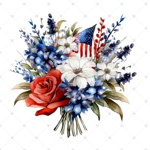 Independence Day Flower Bouquet Clipart Bundle- 10 High Quality ...