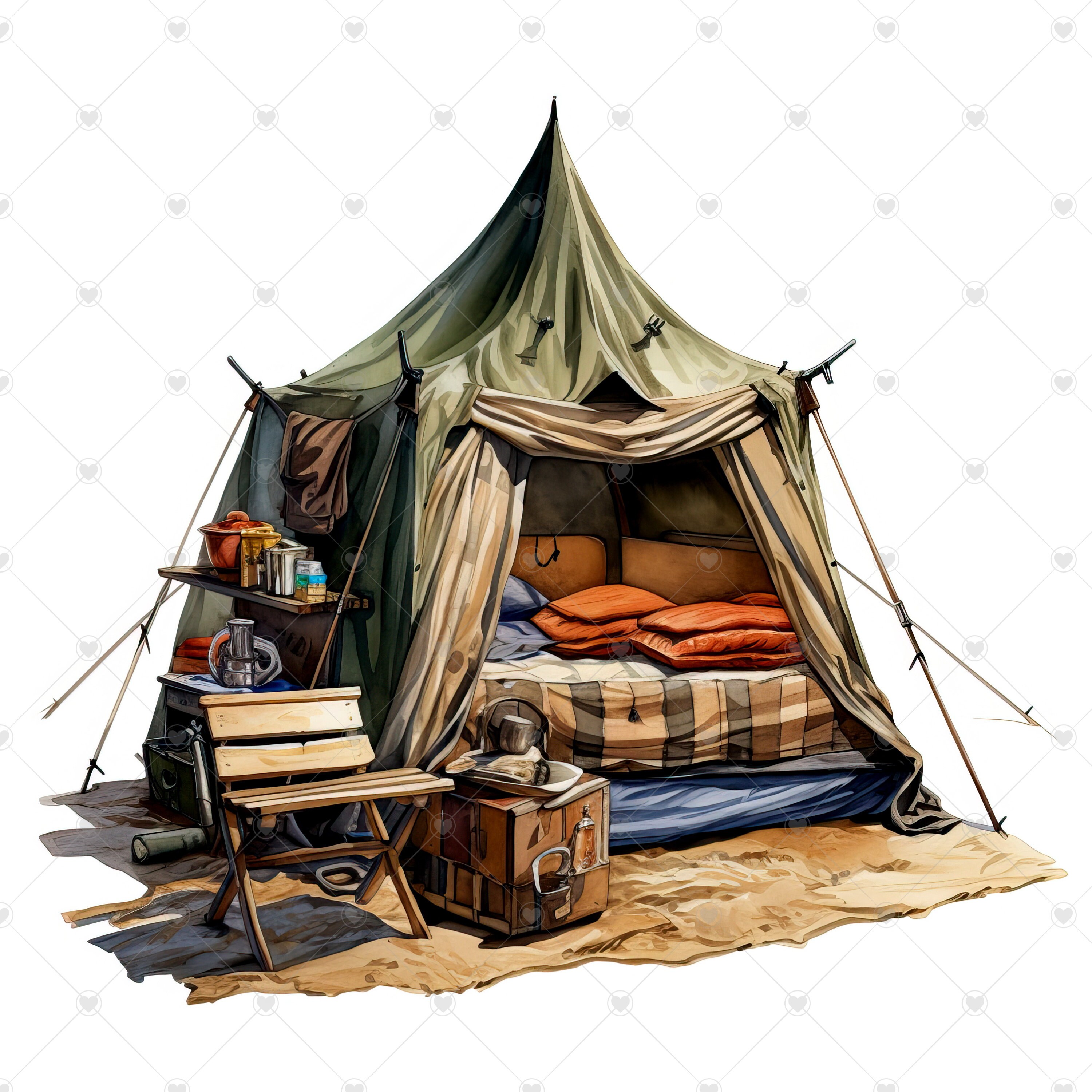 Camping Tent Clipart Bundle 10 High Quality Watercolor Jpgs - Etsy