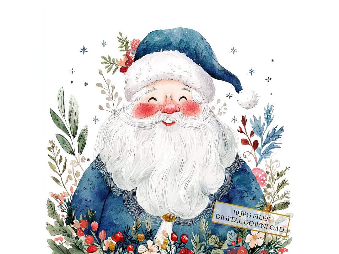 Adorable Father Winter Clipart Bundle- 10 High Quality Watercolor Jpgs ...