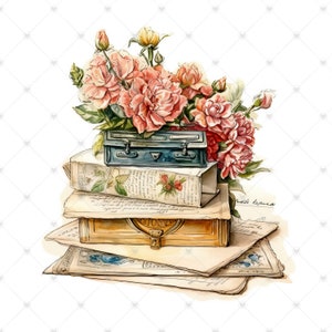 Vintage Postal Envelopes Clipart Bundle- 10 High Quality Watercolor ...