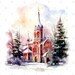 Winter Scenery With a Church Clipart Bundle 10 High Quality - Etsy