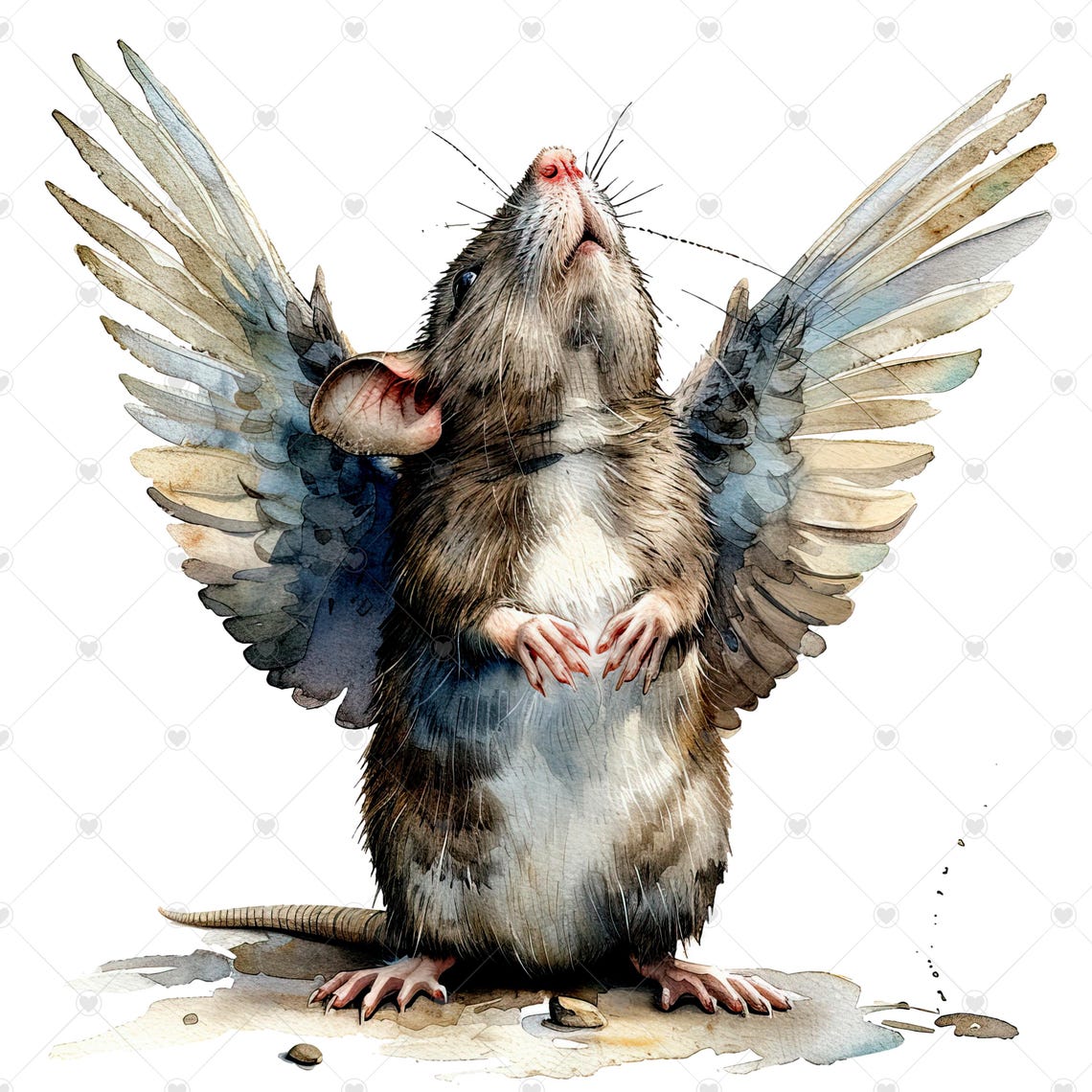 Rat With Angel Wings PNG Clipart Bundle- Digital Download - Etsy UK