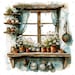 Rustic Cottage Kitchen Window With Daisies Clipart Bundle 10 High ...