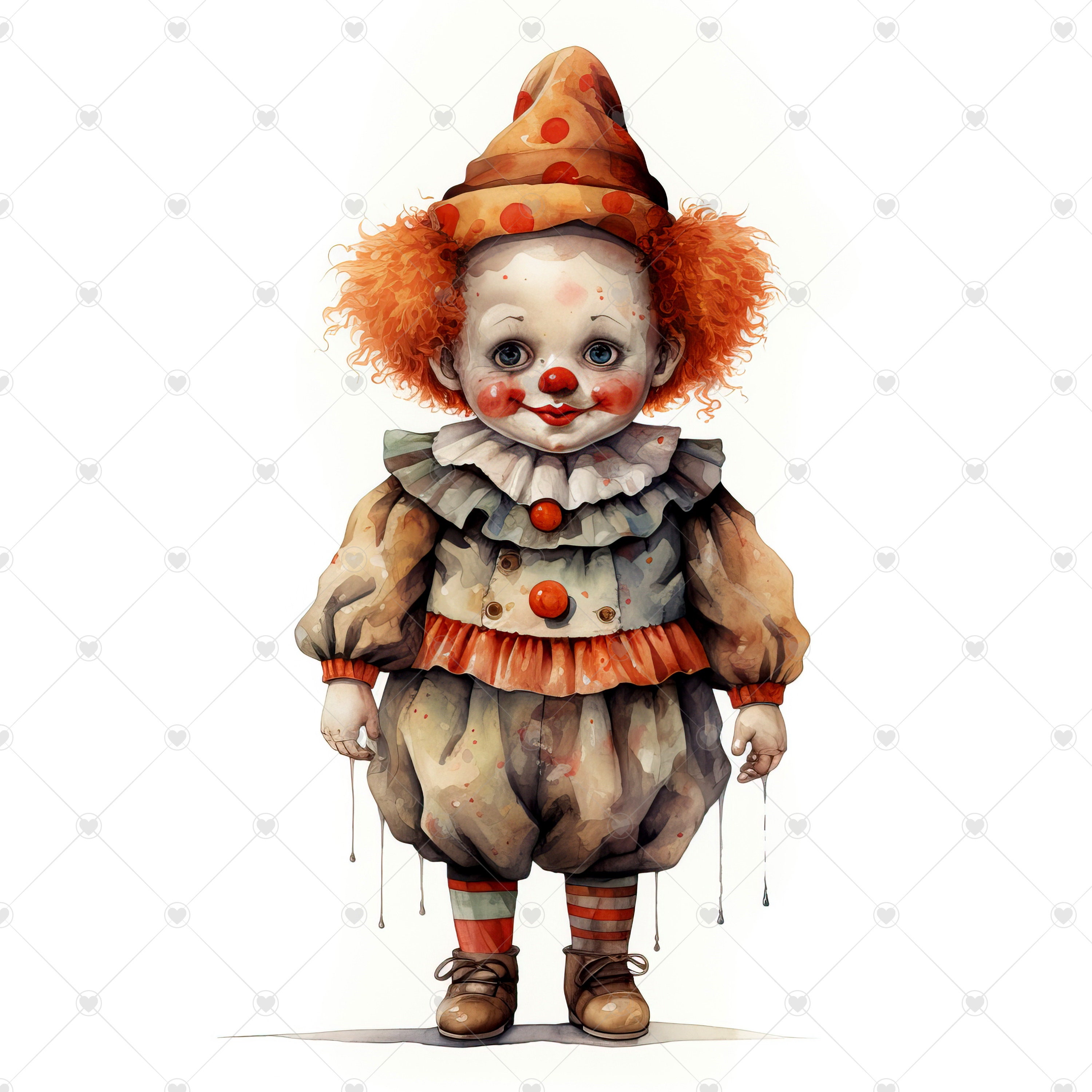 Scary and Cute Halloween Clown Clipart Bundle 10 High Quality - Etsy