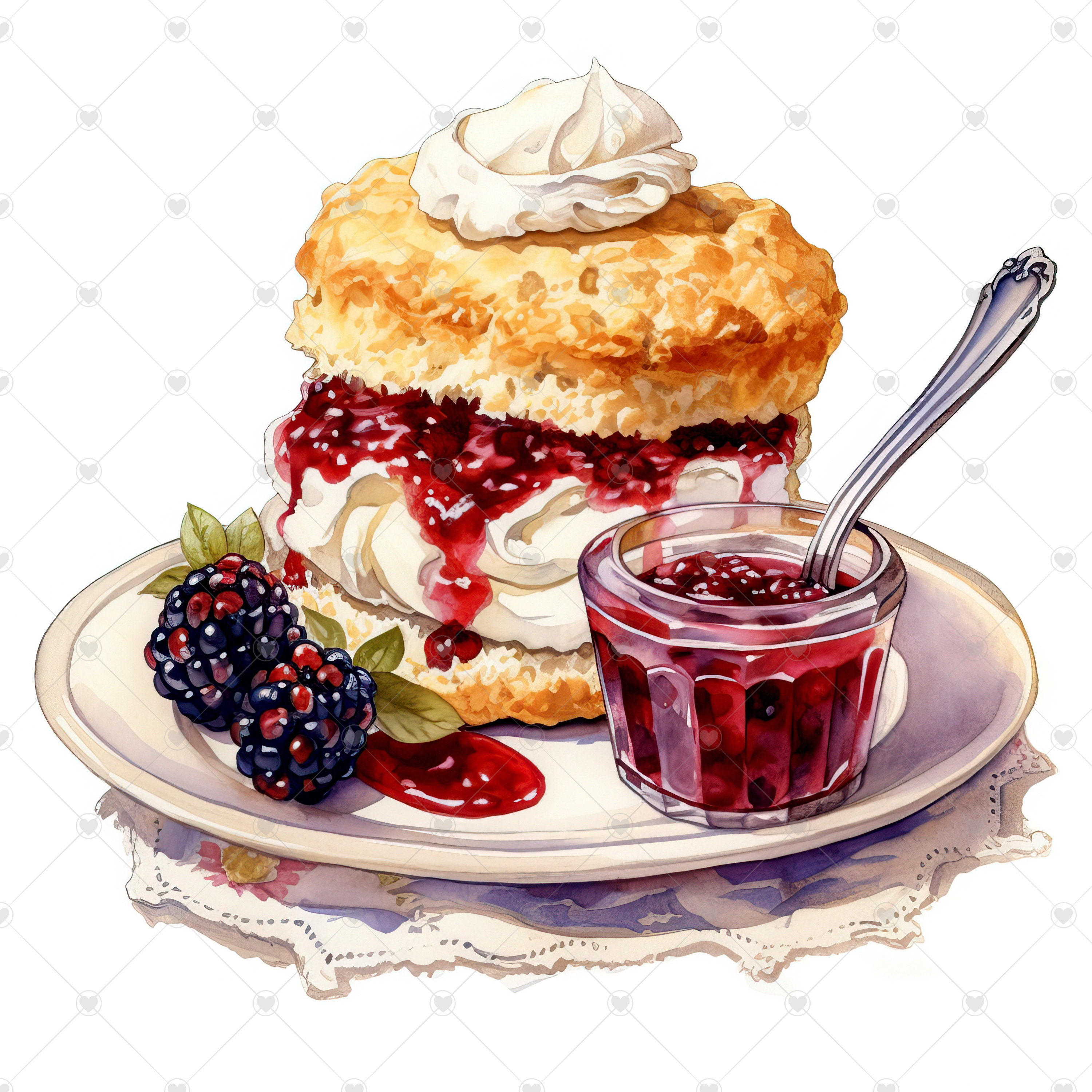 British Scone Clipart Bundle 10 High Quality Watercolor Jpgs - Etsy