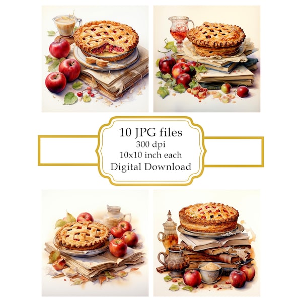 Apple Pie Clipart - Etsy