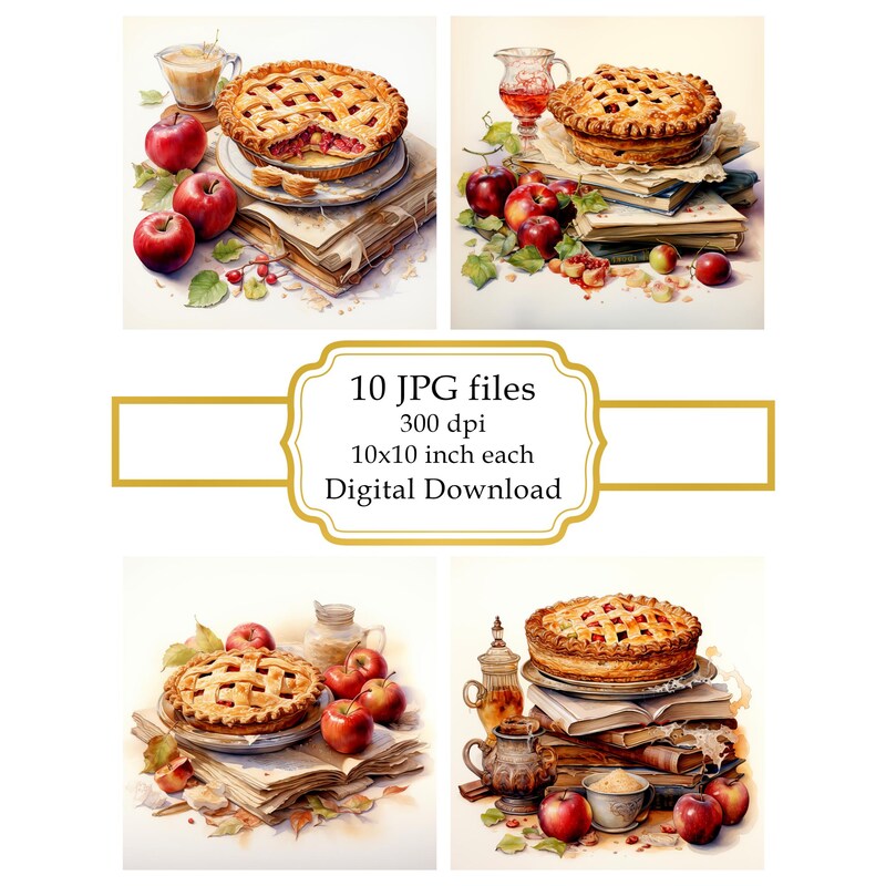 Apple Pie Clipart - Etsy