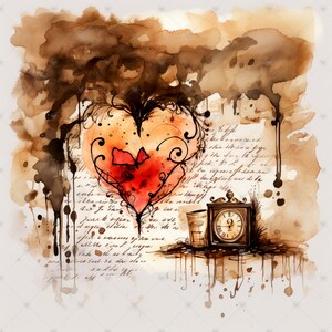 Vintage Love Letter With Ink Stains Clipart Bundle- 10 High Quality ...