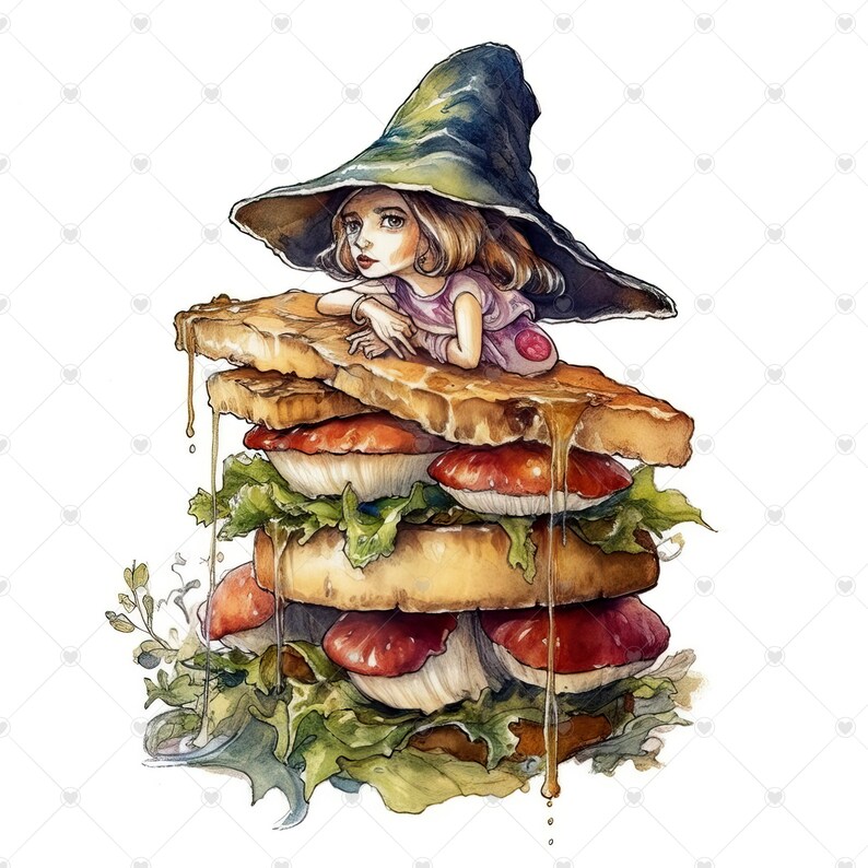 Witch With a Sandwich Clipart Bundle 10 High Quality - Etsy