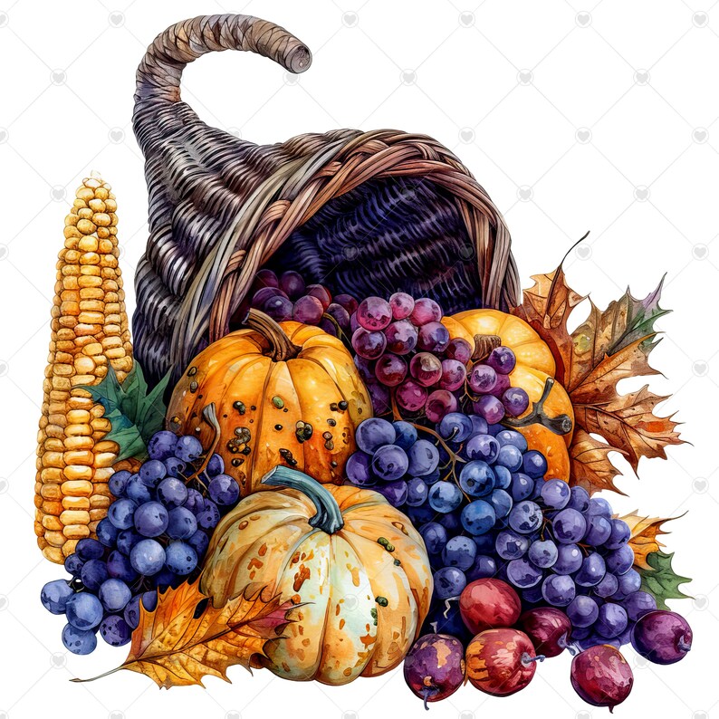 Thanksgiving Cornucopia PNG Clipart Bundle- Digital Download - Etsy
