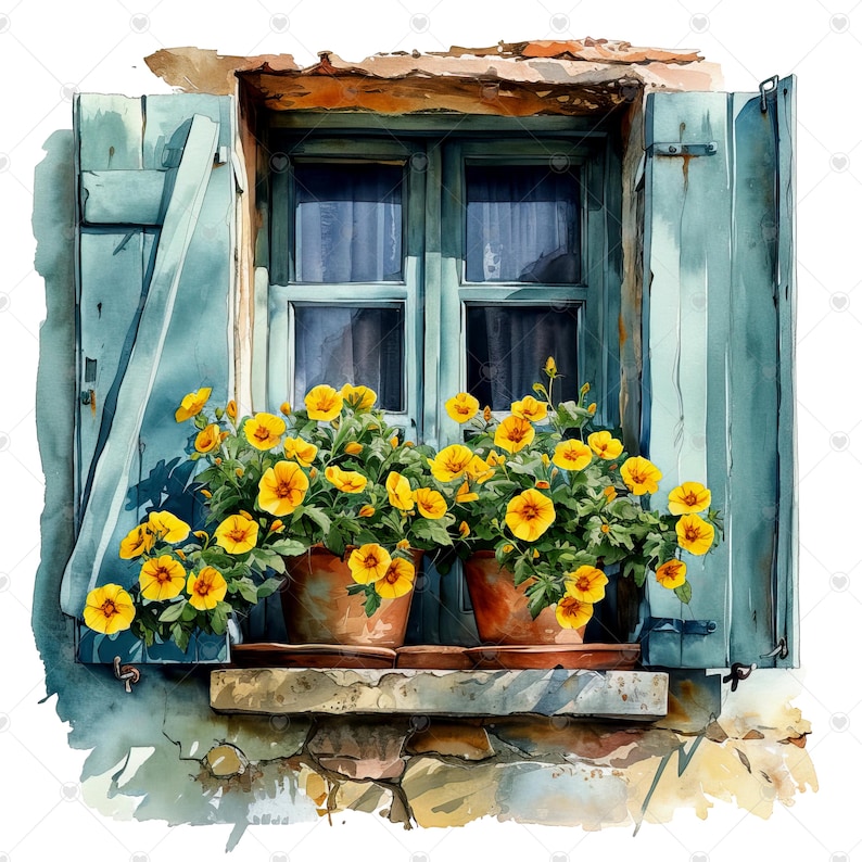 Janela de casa de campo com prímula em vaso PNG Clipart - Download ...