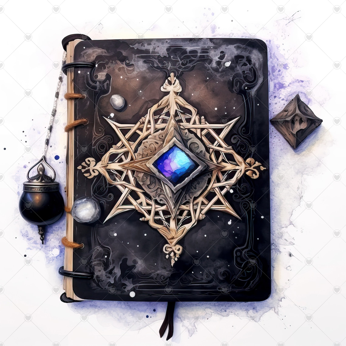 Dark Gothic Witch's Spellbook Clipart Bundle 10 High - Etsy